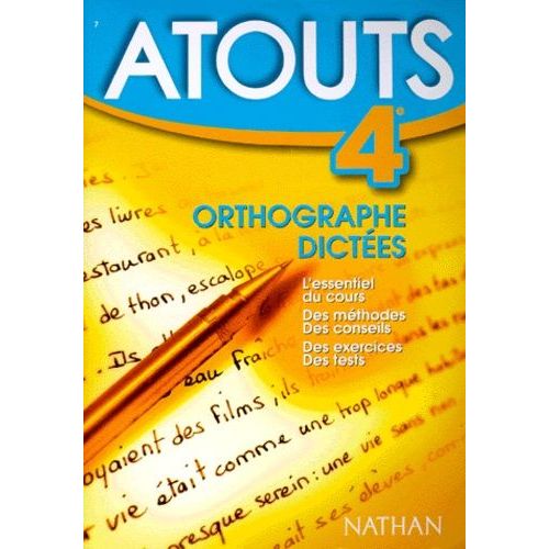 Orthographe-Dictées, 4e - Soutien-scolaire-parascolaire | Rakuten