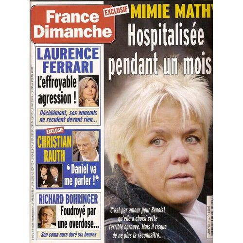FRANCE DIMANCHE N° 3115 : Mimie Mathy, Laurence Ferrari, Richard ...