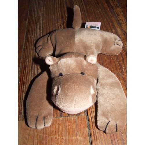 HIPPOPOTAME MANGO TEDDY BEAR DOUDOU PELUCHE MARRON ROSE AIMaNTé DE 17 ...
