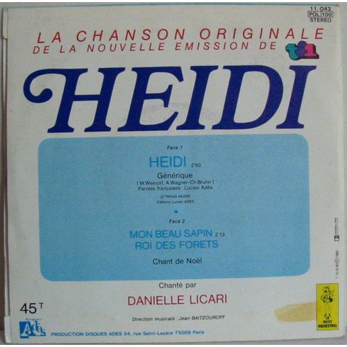 La Chanson Originale de la nouvelle émission de TF1 HEIDI - mon beau ...