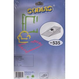 Lot de 5 sacs aspirateur Codiac Ref 535 pour MOULINEX Effimax ...
