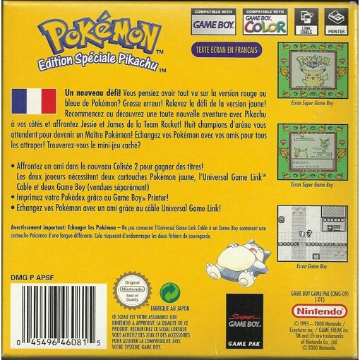 Pokémon jaune édition spéciale Pikachu Game Boy Color | Rakuten