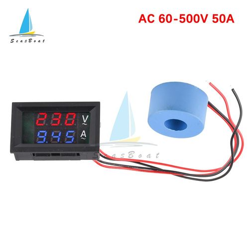 AC60-500V 50A - Voltmètre numérique 0.56 ", AC 60 500V, 10a, 50a, 100a, LED, ampèremètre ...