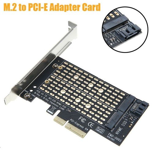 Adaptateur M.2 NGFF vers ordinateur de bureau, carte PCI-E x4 x8 x16 NVME SATA Dual SSD Express ...