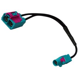 Aerzetix: Connecteur Câble 20cm Adaptateur Fiche Antenne Fakra Mâle Vert Vers Double Fakra ...