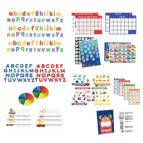 Alphabet Bingo Game Card Board ABC Game Set, ABC Letters Early Learning ...