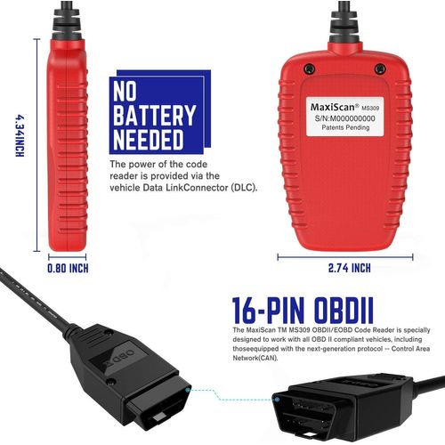 AMS309 Scanner universel OBD2 lecteur de code de défaut de moteur de ...
