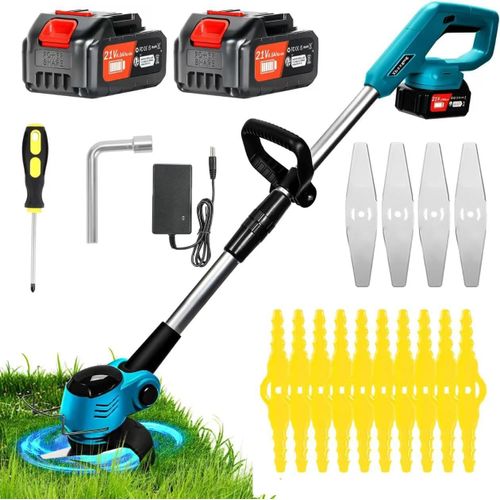 Anwxai-Debroussailleuse Electrique Sans Fil,21 V Coupe Bordure Sans Fil Avec Batterie 4.0 Ah Et ...