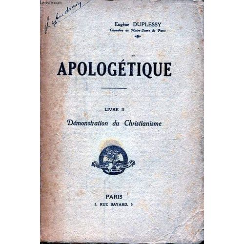 Apologetique Livre Ii Demonstration Et Christianisme | Rakuten