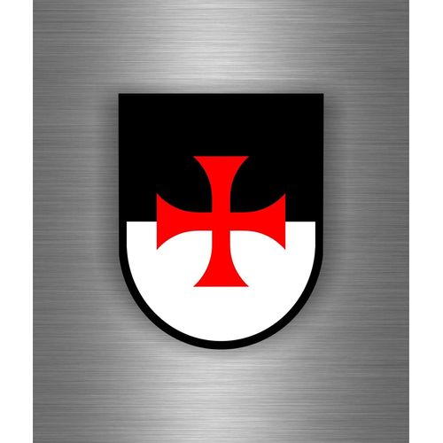 Autocollant sticker blason templier drapeau croisades templar crussader ...