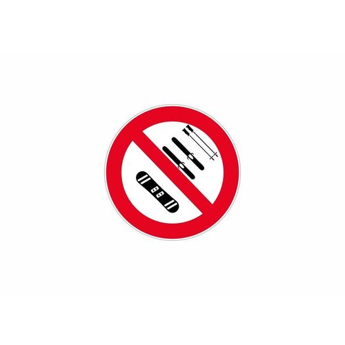 Autocollant sticker signalisation panneau interdit interdiction ski ... Autocollant sticker signalisation panneau interdit interdiction ski ...