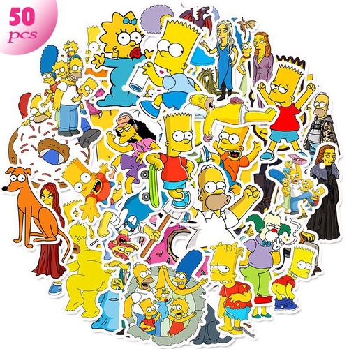 Autocollants de la famille Simpson, étiquette étanche, dessin animé ...
