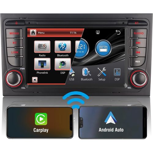 Autoradio 2 din pour Audi A4 B6 B7 S4 B6 B7 RS4 avec ecran Carplay san Fil Auto Radio Android ...