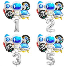 Ballons theme fusee de la galaxie, astronaute de l'espace, decorations ...
