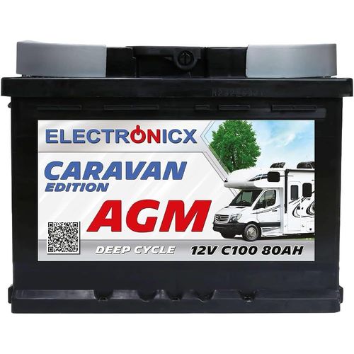 Batterie AGM 80Ah Caravan Edition - Camping-Car À Décharge Lente 80 Ah - Parfaite pour Panneau ...