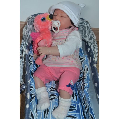Bébé reborn poupon réaliste full vinyle silicone 50 cm poids comme un vrai bébé 2,5Kg nouveau né ...