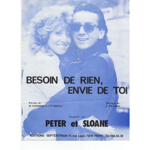 Besoin de rien, envie de toi - Partitions & Song books | Rakuten