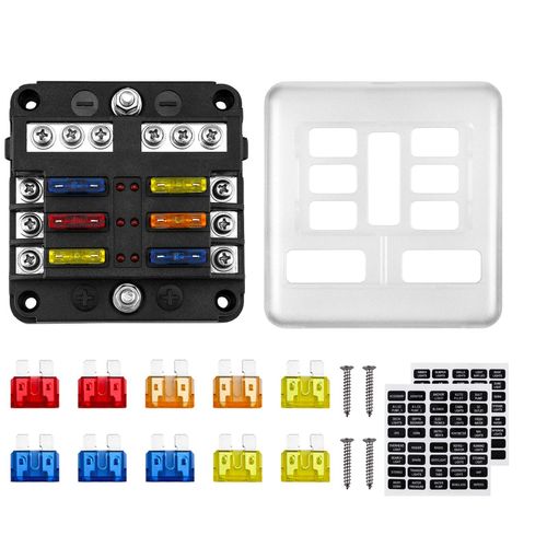 Boîte à Fusibles 6 Voies Bloc De Fusibles à Lame 12 V Avec Indicateur