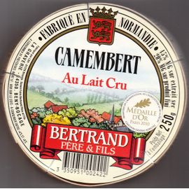 Boîte de Camembert entière vide marque "BERTRAND Père & Fils" médaille ...
