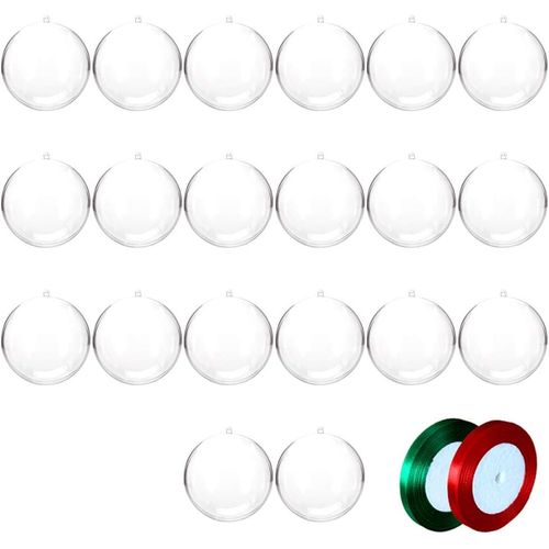 Boule Transparente Plastique 20 Pièces Boules De Noël Transparente à Remplir Boule De Décoration ...