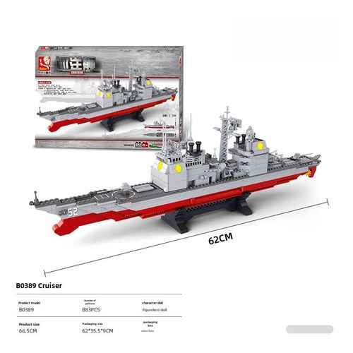 Building Blocks Military Model Cruiser Destroyer Submarine Attack Ship ...