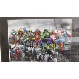 Cadre Marvel Dc Comics Capitaine America, Spiderman, Iron-Man, Batman ...