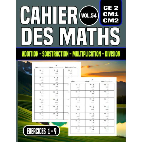 Cahier de Mathématiques CE2-CM1-CM2: 30 Jours Dexercices | Additions ...