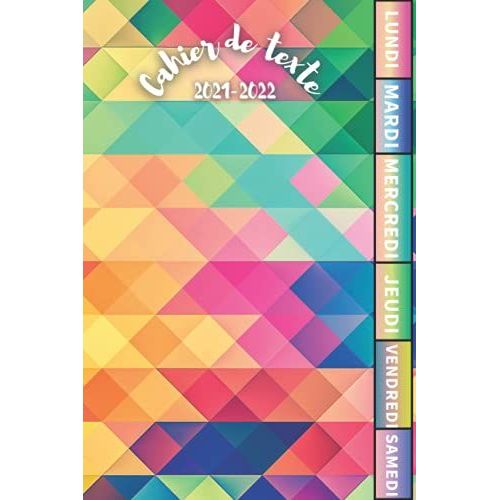 Cahier de texte 2021-2022: Cahier de texte Licorne pour fille, CP, CE1, CE2, CM1, CM2, Primaire ...