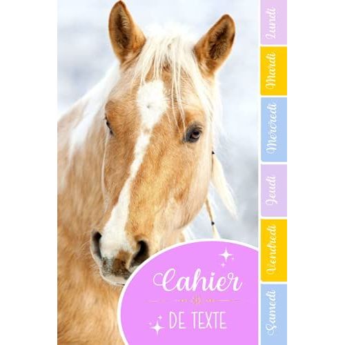 CAHIER DE TEXTE: Cheval nature tresse indienne animaux avec coloriages ...