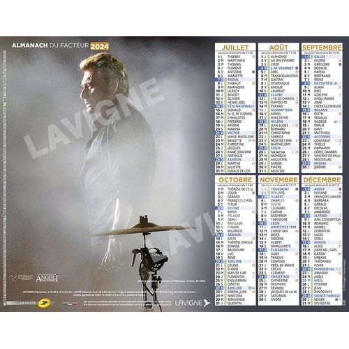 Calendrier Johnny Hallyday En Concert La Poste 2024 Almanachs | Rakuten