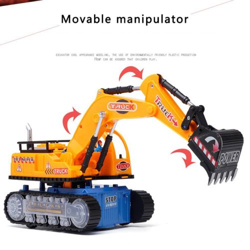 Camion électrique avec lumière LED, pelle musicale, roue universelle ...