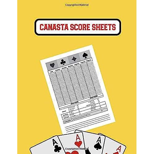 Canasta Score Sheets: Scorebook For Canasta Card Game Record Sheet Book ...