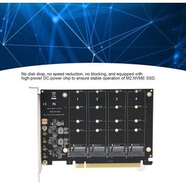 Carte Adaptateur M.2 PCIE NVME, 4 Ports M.2 NVMe SSD vers PCIE X16 M Key Carte D'extension de ...