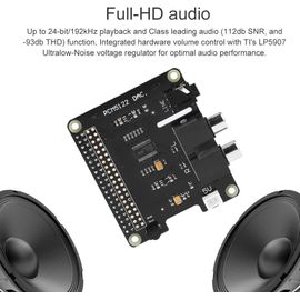 Carte d'extension Raspberry Pi HiFi DAC+ HD Audio PCM5122 24 Bits pour ...