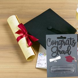 Carte de Graduation en Bois Cartes de Voeux Félicitations Écriture ...