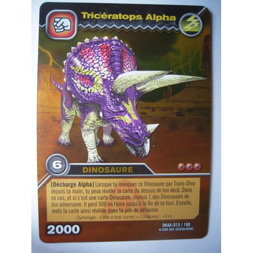 Carte dinosaur king - dkaa-015/100 triceratops alpha (dinosaur 2000 ...