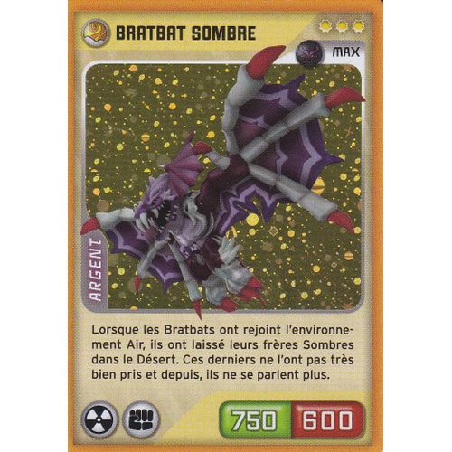 Carte invizimals nouvelle alliance - bratbat sombre - argent - rare ...