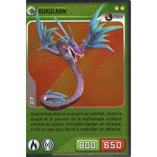 Carte panini invizimals defis caches kukulkan n° 191 or | Rakuten