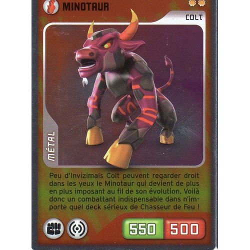 Carte panini invizimals defis caches minotaur n° 17 metal | Rakuten