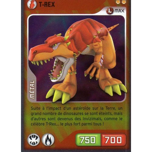 Carte panini invizimals defis caches t-rex n° 39 metal | Rakuten