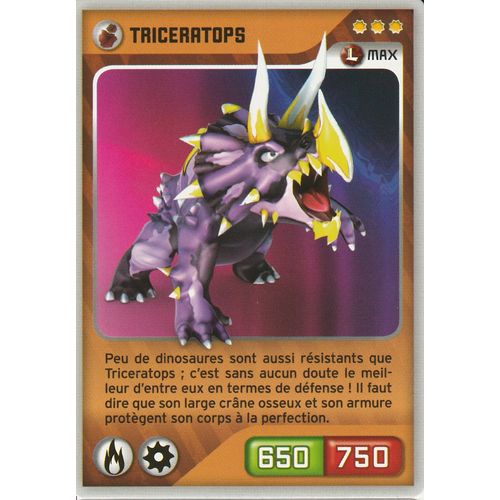 Carte panini invizimals defis caches triceratops n° 301 | Rakuten