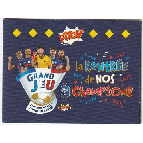 Carte PITCH le grand jeu, la rentrée des champions. Avec tatouage ...