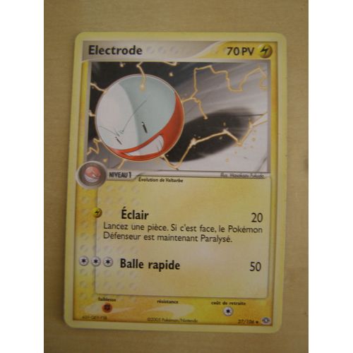Carte pokemon electrode 70 PV + 1 énergie électrique ou 1 trainer | Rakuten