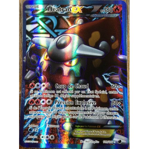 Carte Pokémon Heatran Ex FULL ART 109/116 GLACIATION PLASMA NEUF FR ...