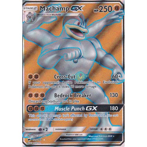 CARTE POKEMON - MACHAMP GX ( MACKOGNEUR GX ) - 135/147 - ULTRA RARE EN FULL ART - SOLEIL ET LUNE ...
