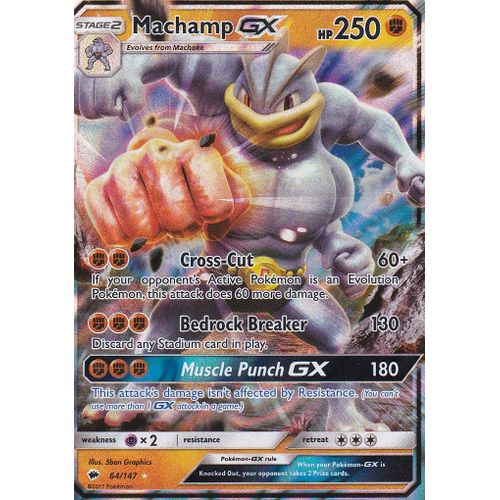 CARTE POKEMON - MACHAMP GX ( MACKOGNEUR GX ) - 64/147 - ULTRA RARE ...