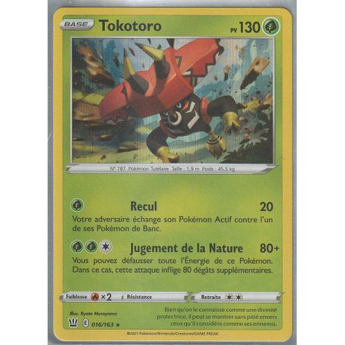 Carte Pokemon - Tokotoro - 016/163 - holo-rare - EB5 Style de Combat ...