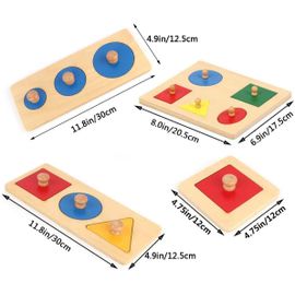 Casse-tête en bois avec des formes géométriques colorées, pour ...