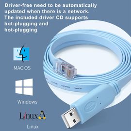 Cisco Console Cable USB to RJ45 with FTDI Chip 6ft/1.8m for RS232 ...