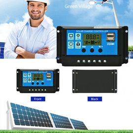 Contrôleur de Charge pour panneaux solaires LCD 12V/24V HD, 10A/20A/30A, PWM, double sortie USB ...